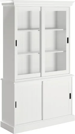 Livetastic Vitrine, Wei&szlig;, Holz, Glas, Holzwerkstoff, Kiefer,Kiefer,Kiefer,Kiefer,Kiefer, massiv, 3 F&auml;cher, 115x191x40 cm, FSC MIX, Wohnzimmer, Wohnw&auml;nde, Vitrine