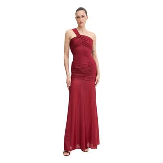 Aniye By Robe Longue Asym&eacute;trique - Femme - Robes - Rouge - Taille: 38 FR