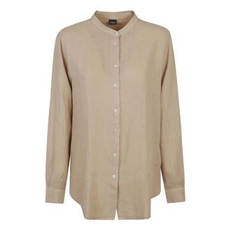 Fay Leinen Beige Shirt - - Blouses & Shirts - Damen - Beige - L