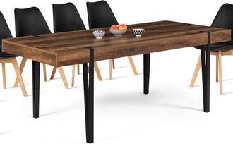 IDMarket Table à Manger Rectangle Austria 10 Personnes Bois Pied épingle 200 cm