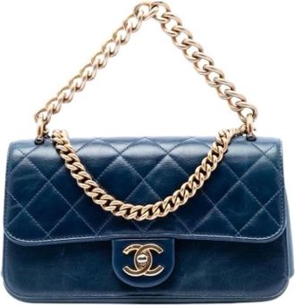 Chanel Pre-owned Vintage Quilted Satchel - Femme - Pre-owned - Bleu - Taille: ONE Size