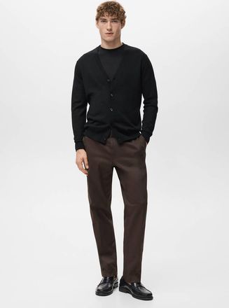 Mango Cardigan aus 100 % Merinowolle schwarz - Herren - S - MANGO MAN