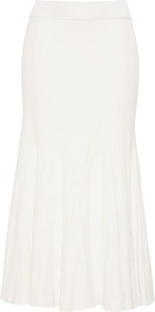 Cara Cara jupe mi-longue Dara &agrave; design nervur&eacute; - Blanc