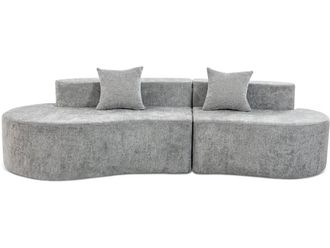 Habitat et Jardin Sofa Virgue Avola aus Strukturiertem Stoff - 3 Pl&auml;tze - Grau