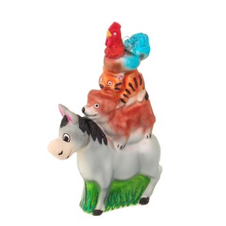 Krebs Glas Lauscha Weihnachtsdekoration/Christbaumschmuck aus Glas - Bremer Stadtmusikanten - Gr&ouml;&szlig;e: ca. 11 cm