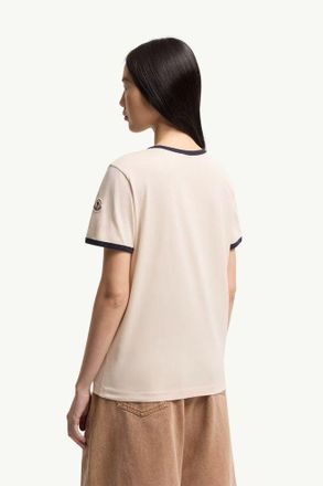 Moncler Contrast-Trim T-Shirt - Ecru