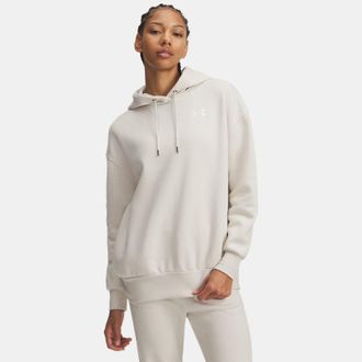 Under Armour Icon Fleece Hoodie mit Oversize-Passform f&uuml;r Damen Summit Wei&szlig; / Wei&szlig; XL