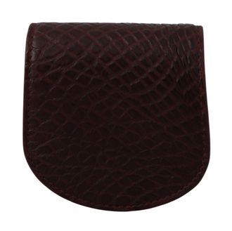 Dolce & Gabbana Mens Brown Exotic Skin Pocket Condom Case Holder Caimano Leather Accessory