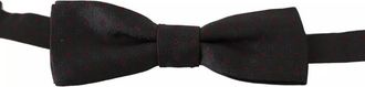 Dolce & Gabbana Mens Gray Dotted Silk Adjustable Neck Bow Tie