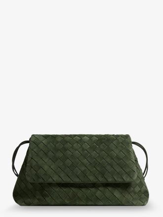 Bottega Veneta Suede Giorno shoulder bag with Intrecciato pattern - BOTTEGA VENETA - gender_Woman