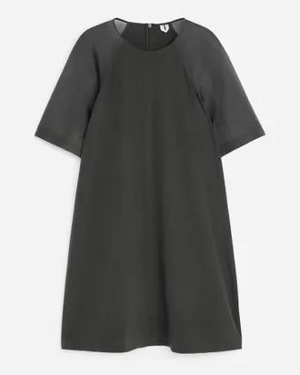 Arket T-Shirt-Kleid Aus Seide -Grau