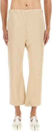 Maison Margiela Femme, Pantalons, Beige, Taille: 38 FR Cropped Pantalons