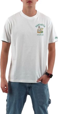 MC2 Saint Barth Homme, Tops, Blanc, Taille: XL T-shirt Portofino en coton avec imprim&eacute; sur le devant