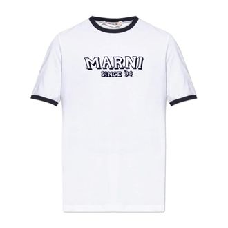 Marni Logo T-Shirt - - Tops - Herren - Wei&szlig; - L