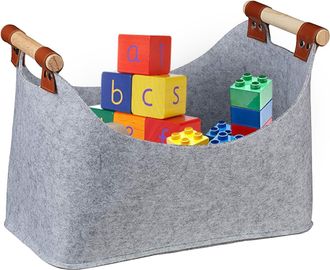 Generic Filzkorb, Filztasche, Filztasche f&uuml;r Holzkorb, tragbarer Spielzeug-Aufbewahrungskorb f&uuml;r den Au&szlig;enbereich, Filztasche f&uuml;r den Transport