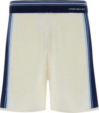 Casablanca Homme, Shorts, Blanc, Taille: M Cotton Mesh Bermuda Shorts