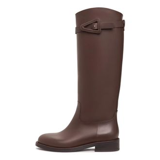 Cesare Gaspari Elegante Reitstiefel mit Schnalldetail Zoe - Braun - - Shoes - Damen - Braun - 40 EU