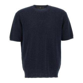 FILIPPO DE LAURENTIIS Homme, Pulls, Bleu, Taille: M Cotton Crepe Sweater