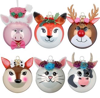 Magic Bodyfashion Christbaumschmuck Weihnachtskugeln Figuren Glas mundgeblasen Weihnachtskugeln Weihnachtsschmuck Baumkugeln Baumschmuck, Crazy Christmas-Kugel, Set aus