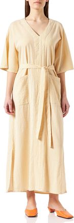 Unmade Copenhagen Womens Jayla, Dress Short Sleeve Lässiges Kleid, Sand, S/M