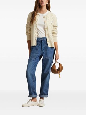 Polo Ralph Lauren Cable Knit Wool-Cashmere Cardigan - Cream