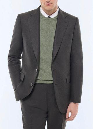 Fursac Veste de costume ajust&eacute;e en flanelle - Taille 44 - Homme
