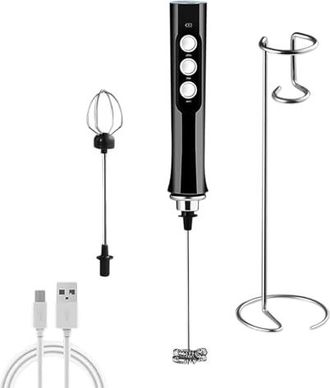 Generic Mousseur &agrave; lait portatif pour caf&eacute; - M&eacute;langeur mousseur - Mousseur &eacute;lectrique &agrave; 3 vitesses avec support pour latte, cappuccino, chocolat chaud, oeuf