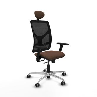 Piqueras y Crespo Sicherheitsstuhl mit 3D-Armen, h&ouml;henverstellbarer Lendenwirbelst&uuml;tze und festem Kopfteil, ausgestattet mit Syncro/Traslack und Schneideschaum, Schwarz