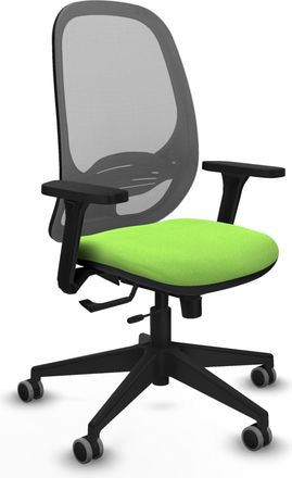 Piqueras y Crespo Schreibtischstuhl, Rollen aus Gummi, mit 3D-Armen, h&ouml;henverstellbare Lendenwirbelst&uuml;tze, ausgestattet mit Syncro/Translack und Schneideschaum, Grau/Pi