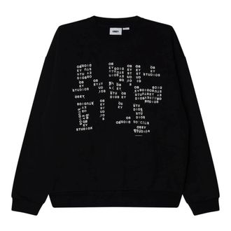 Obey Gestempelter Heavy Crew Fleece Sweatshirt - - Sweatshirts & Hoodies - Herren - Schwarzk - S