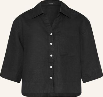 OPUS Blusenshirt Flippa Aus Leinen schwarz