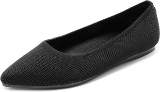 Dream Pairs Damen-Schuhe, lässig, spitzer Zehenbereich, Ballett-Komfort, weiche Slip-on-Flachschuhe,Size 41.5,Schwarz,DWUMFA2525