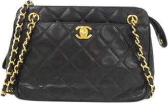 Chanel Sac bandouli&egrave;re en cuir dagneau Pre-owned - Femme - Pre-owned - Noir - Taille: ONE Size