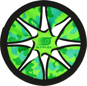 SUNFLEX Wurfscheibe Neptun Camo Green | weiche und leichte Flugscheibe für den Strand und den Park | perfekt für Einsteiger und Fortgeschrittene Spieler | ext