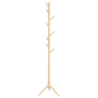HOMCOM Portemanteau sur pied en bois, portant &agrave; v&ecirc;tements, 8 pat&egrave;res, vestiaire, 40 x 40 x 165 cm, meuble dentr&eacute;e pour v&ecirc;tements, chapeaux, entr&eacute;e, naturel
