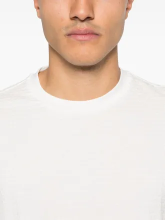Emporio Armani Logo Jacquard Cotton T-Shirt - White