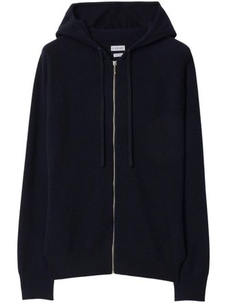 Burberry hoodie zipp&eacute; en cachemire - Bleu
