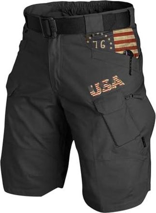 Generic Short Cargo Homme Été Pantalon Court avec -Poches Taille Elastique Short Homme Coton Shorts Et Bermuudas Travail Cargo Ceinture Elastique Boardshort (