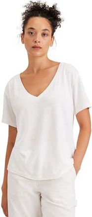 Dockers Deep V Neck Tee, Blanc Vif, L Femme