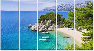 Islandburner Bild auf Leinwand Sch&ouml;ner Strand Brela Dalmatien Kroatien Makarska Riviera Bilder Wandbilder Poster
