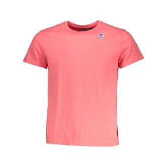K-Way Homme, Tops, Rose, Taille: 2XS T-shirt Rose en Coton avec Logo Imprim&eacute;