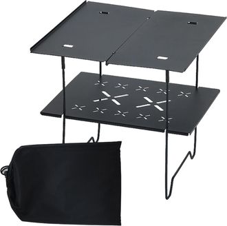 Generic Klappbarer Campingtisch f&uuml;r Wandern, Picknick-Tisch aus Metall f&uuml;r Strandausfl&uuml;ge, kompakter Reisetisch f&uuml;r den Au&szlig;enbereich, robuster doppellagiger G