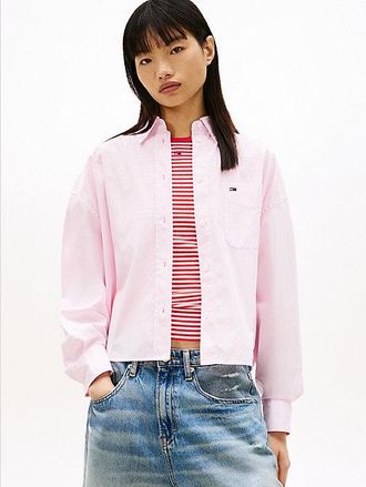 Tommy Hilfiger Chemise courte d&eacute;contract&eacute;e en popeline