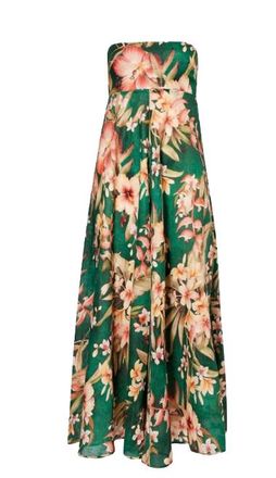 Zimmermann Floral Linen Midi Dress Size S