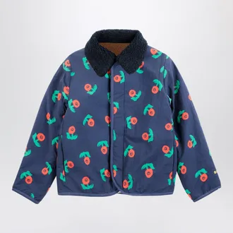 Bobo Choses Navy blue reversible jacket with floral print