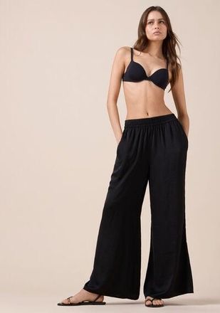 Calzedonia Gl&auml;nzende Palazzohose Schwarz