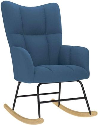 vidaXL Schaukelstuhl Blau Stoff Vidaxl