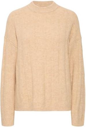 b.young BYOMEA Pull en tricot épais pour femme Coupe ample, Mélange dhumus (1513041), M