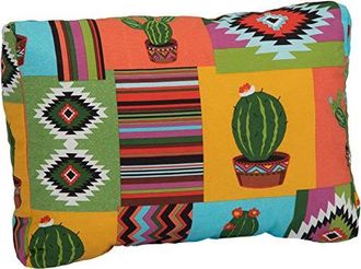 Beo Rückenkissen/Kissen mit Kakteen: 60 cm x 40 cm (orange, gelb, türkis)