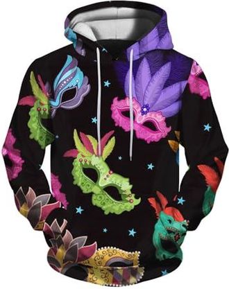 Generic Costume de carnaval pour homme - Sweat &agrave; capuche tendance imprim&eacute; Y2K - Sweat &agrave; capuche d&eacute;contract&eacute; - Pull &agrave; manches longues - Avec poche kangourou - 